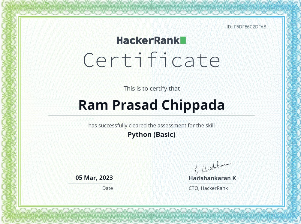 RamPrasad's Portfolio